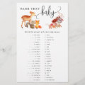 Woodland Animal Baby Matching Paper Game Card | Zazzle
