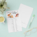 Woodland Animal Baby Matching Paper Game Card | Zazzle