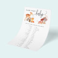 Woodland Animal Baby Matching Paper Game Card | Zazzle