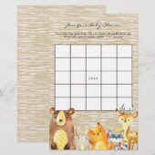 Woodland Animal Baby Shower Bingo Card | Zazzle