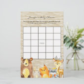 Woodland Animal Baby Shower Bingo Card | Zazzle