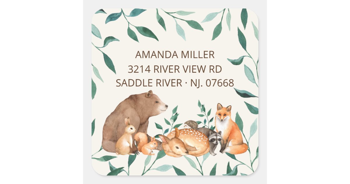 Woodland Animal Friends Return Address Label | Zazzle