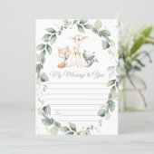 Woodland Animal Greenery Time Capsule Message Card | Zazzle