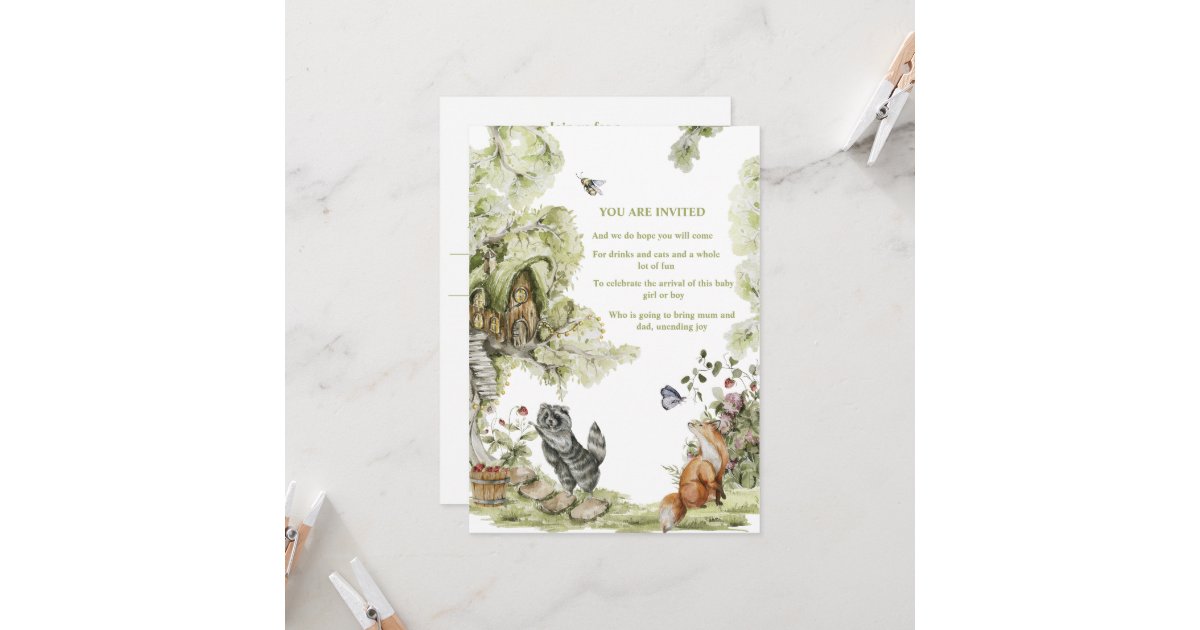 Woodland Animal Invitation | Zazzle
