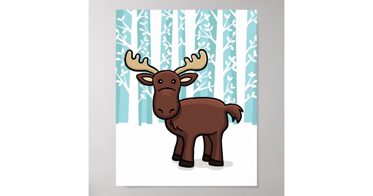 Woodland Animal Moose Poster | Zazzle