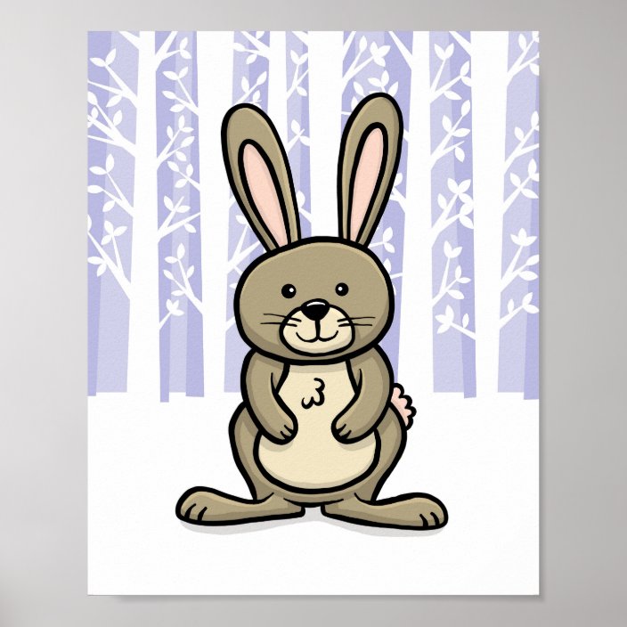 Woodland Animal Rabbit Poster | Zazzle.com