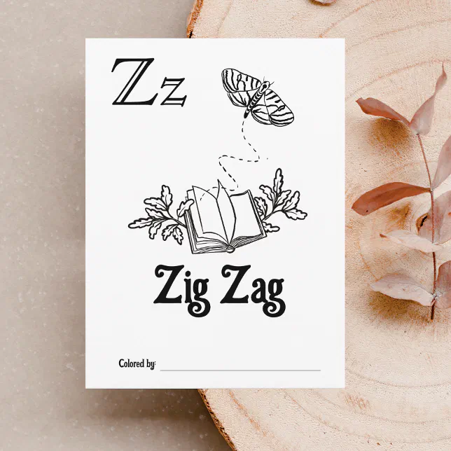 Woodland Animals ABC Coloring Baby Shower Activity Postcard | Zazzle