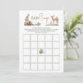 Woodland Animals Baby Shower Baby Bingo Card | Zazzle