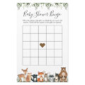 Woodland Animals Baby Shower Bingo Game | Zazzle