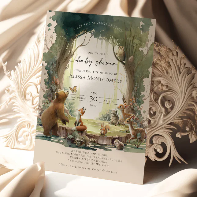 Woodland Animals Baby Shower Invitation | Zazzle Woodland Animals Baby Shower Invitation | Zazzle