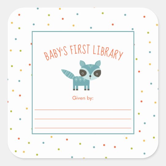Woodland Animals Baby's First Library bookplate | Zazzle.com