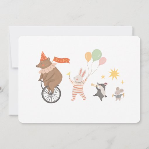 Woodland Animals Band Parade Cute Baby Shower Invitation | Zazzle