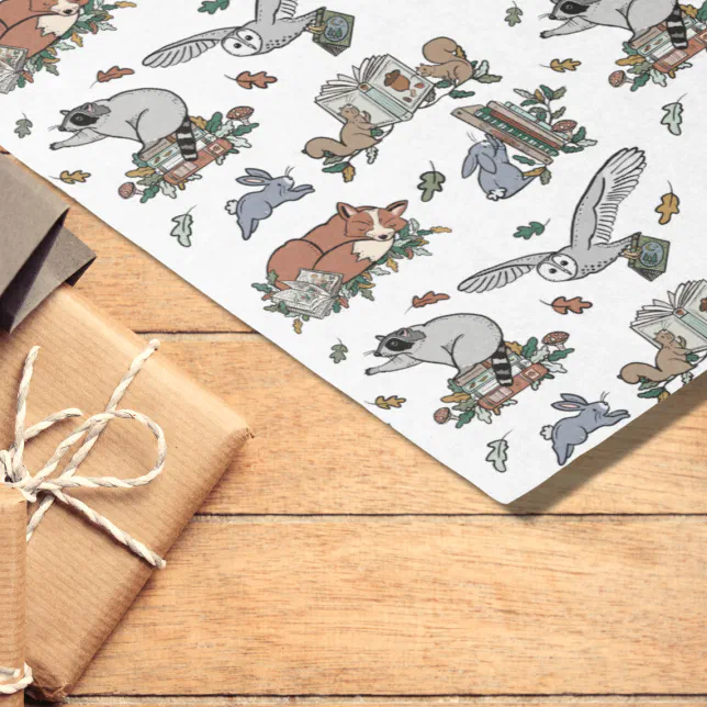 Woodland Animals Book Themed Fall Tissue Paper | Zazzle