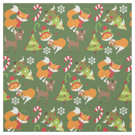 HOLIDAY FOREST Christmas Trees Fabric | Zazzle