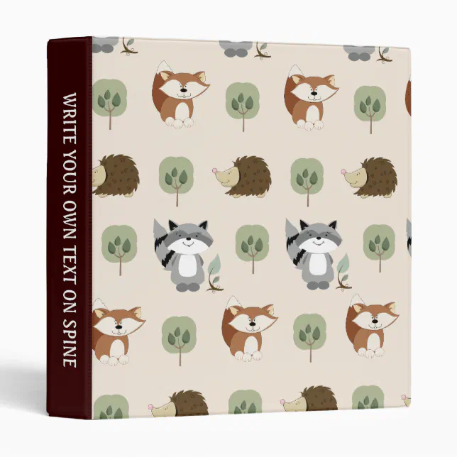Woodland Animals Custom Avery Binder | Zazzle