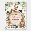 Woodland Animals Floral Wood Slice Welcome Sign | Zazzle
