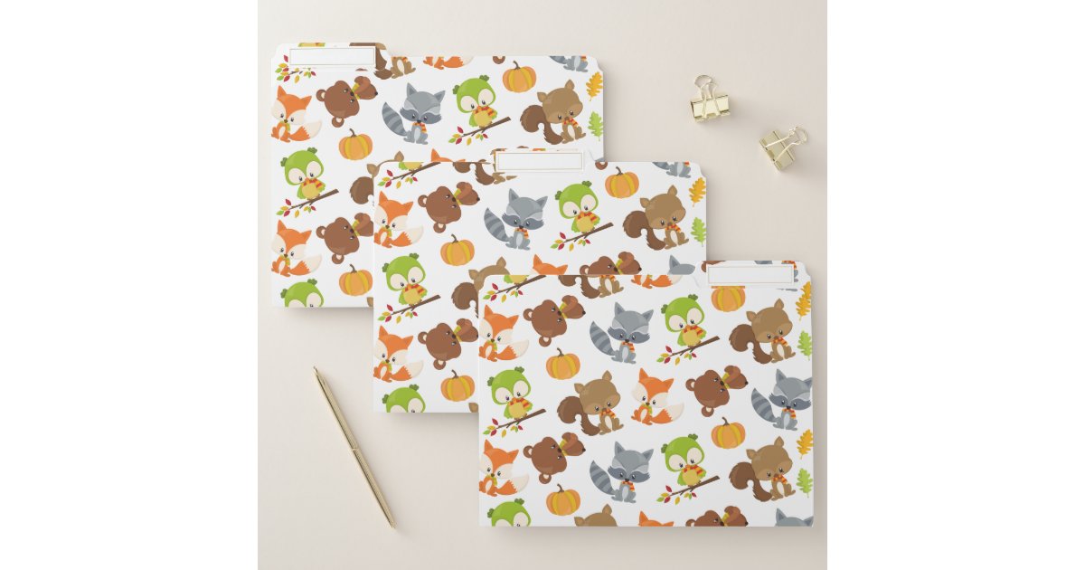 Woodland Animals, Forest Animals, Fall Animals File Folder | Zazzle