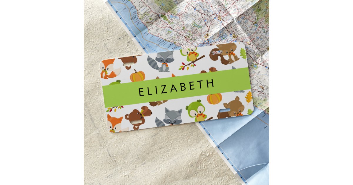 Woodland Animals, Forest Animals, Your Name License Plate | Zazzle
