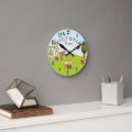 Woodland Animals Forest Friends Fox Nursery Round Clock | Zazzle