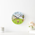 Woodland Animals Forest Friends Fox Nursery Round Clock | Zazzle