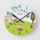 Woodland Animals Forest Friends Fox Nursery Round Clock | Zazzle