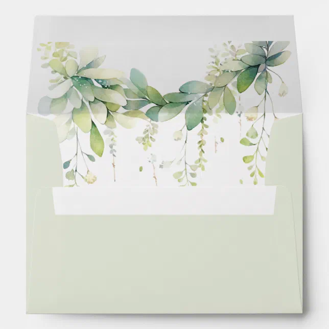 Woodland Animals Forest Greenery Baby Boy Shower Envelope | Zazzle