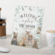 Woodland animals forest greenery Baby Shower Pedestal Sign | Zazzle