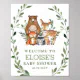 Woodland Animals Greenery Forest Welcome Sign | Zazzle