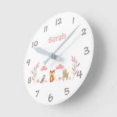 Woodland Animals Kids Nursery Wall Clock | Zazzle