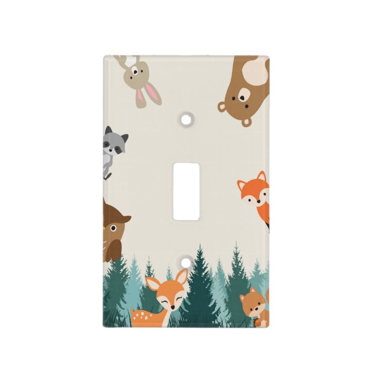 Woodland Animals Light Switch plate | Zazzle