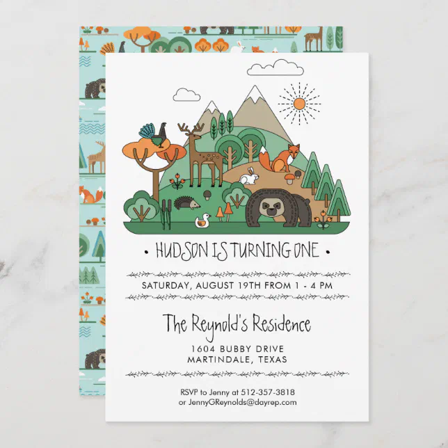 Woodland Animals Party Invitation | Zazzle