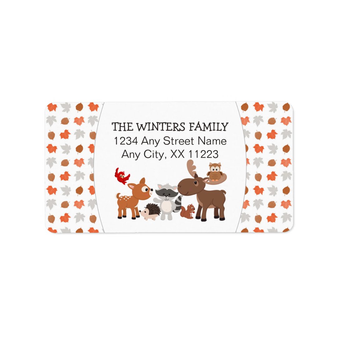 Woodland Animals return address / favor label | Zazzle