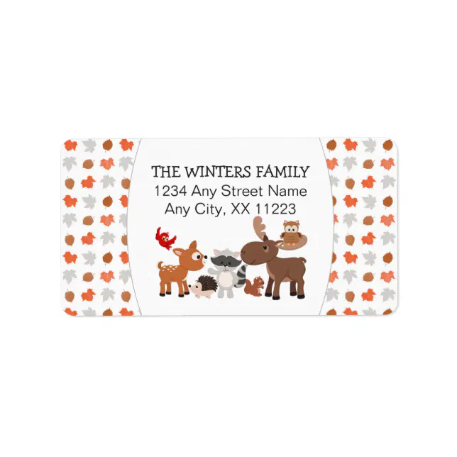 Woodland Animals return address / favor label | Zazzle