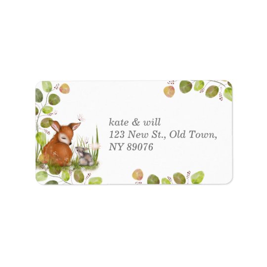 Woodland Animals Return Address Label | Zazzle