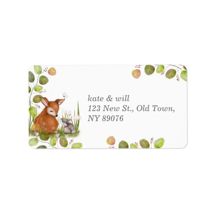 Woodland Animals Return Address Label | Zazzle