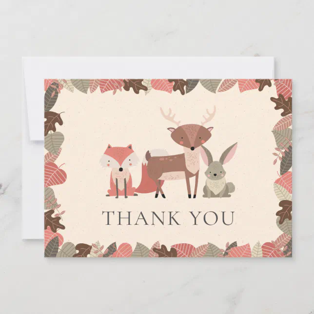 Woodland Animals Thank You | Zazzle