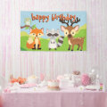 Woodland Animals Theme Birthday Party Banner | Zazzle