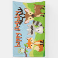 Woodland Animals Theme Birthday Party Banner | Zazzle