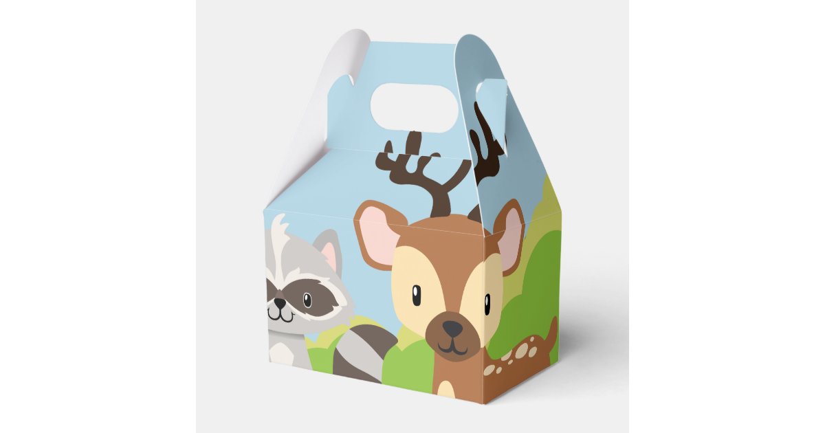 Woodland Animals Theme Party Favor Box | Zazzle