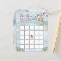 Woodland Animals Winter Boy Baby Shower Bingo Card | Zazzle