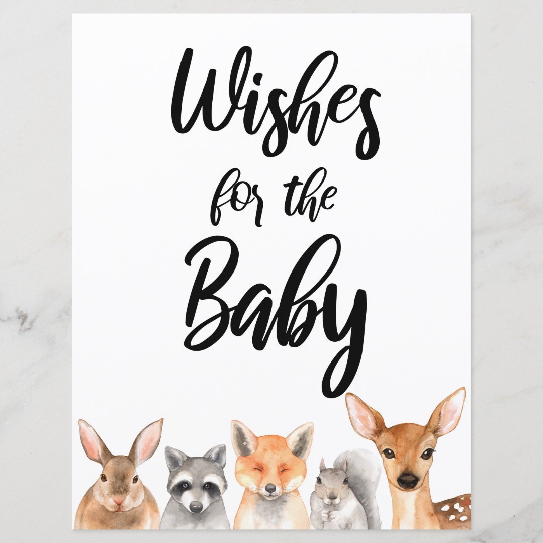 Woodland Animals Wishes for the Baby Sign | Zazzle
