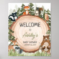 Woodland Animals Wood Slice Welcome Poster | Zazzle