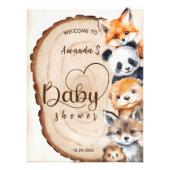 Woodland Animals Wood Slice Welcome Poster | Zazzle