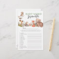 Woodland Animals 'Word Scramble' Baby Shower Game | Zazzle