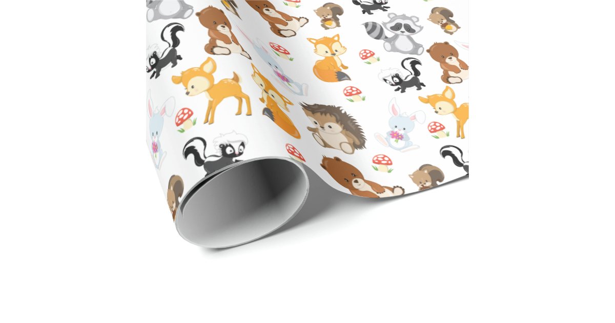 Woodland Animals Wrapping Paper | Zazzle