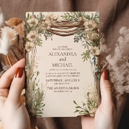 Woodland Arch Rustic Botanical Wedding Invitation | Zazzle