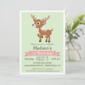 Woodland Baby Deer, Fawn Birthday Party Invitation | Zazzle