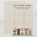 Woodland Baby Shower Baby Animal Name Game | Zazzle