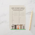 Woodland Baby Shower Baby Animal Name Game | Zazzle