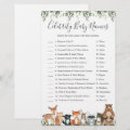Woodland Baby Shower Celebrity Baby Names Game | Zazzle